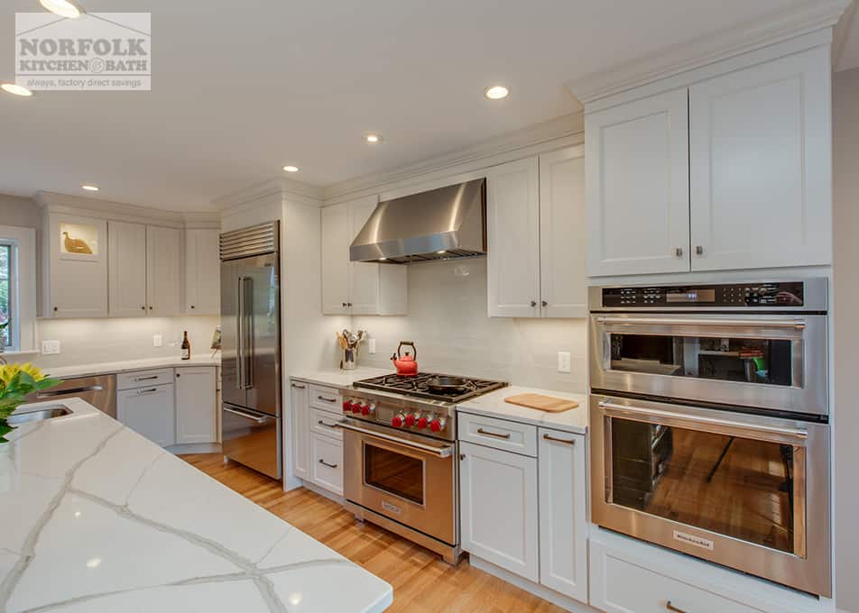 Extra Large White Kitchen With Accent Island - Wilmington, MA