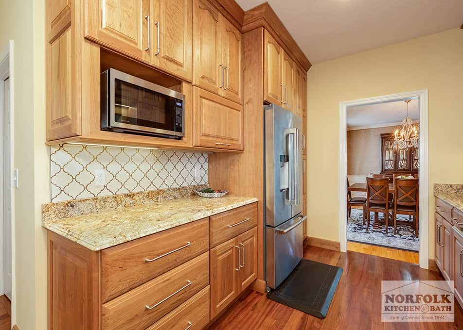 Traditional Natural Cherry Kitchen in Needham