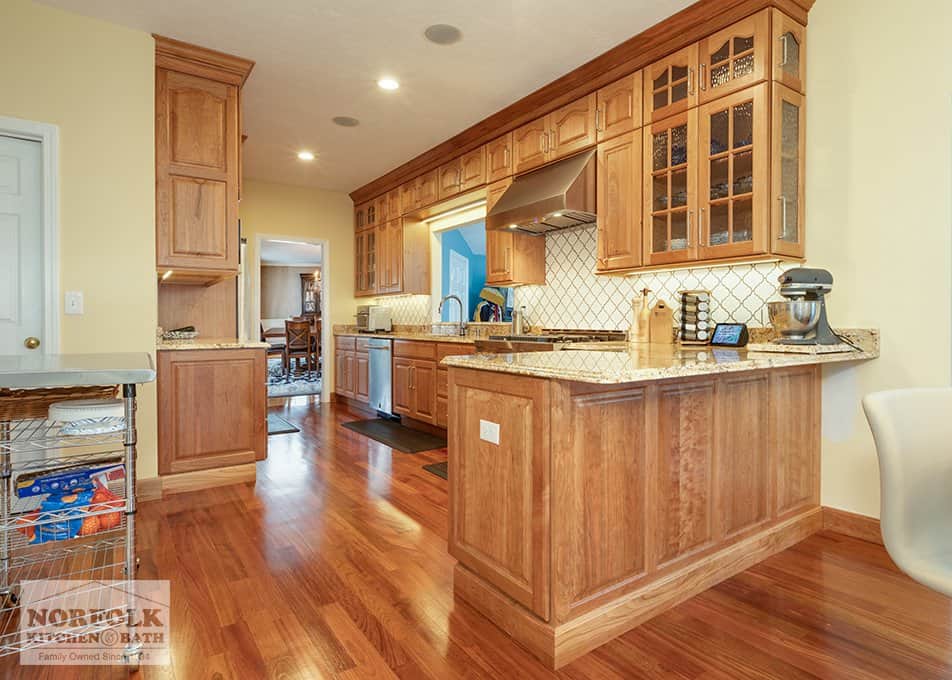 Traditional Natural Cherry Kitchen in Needham